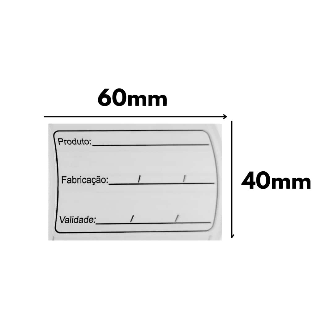 1,000 BOPP Adhesive Labels 60x40 For Frozen Foods Handled Anvisa ...