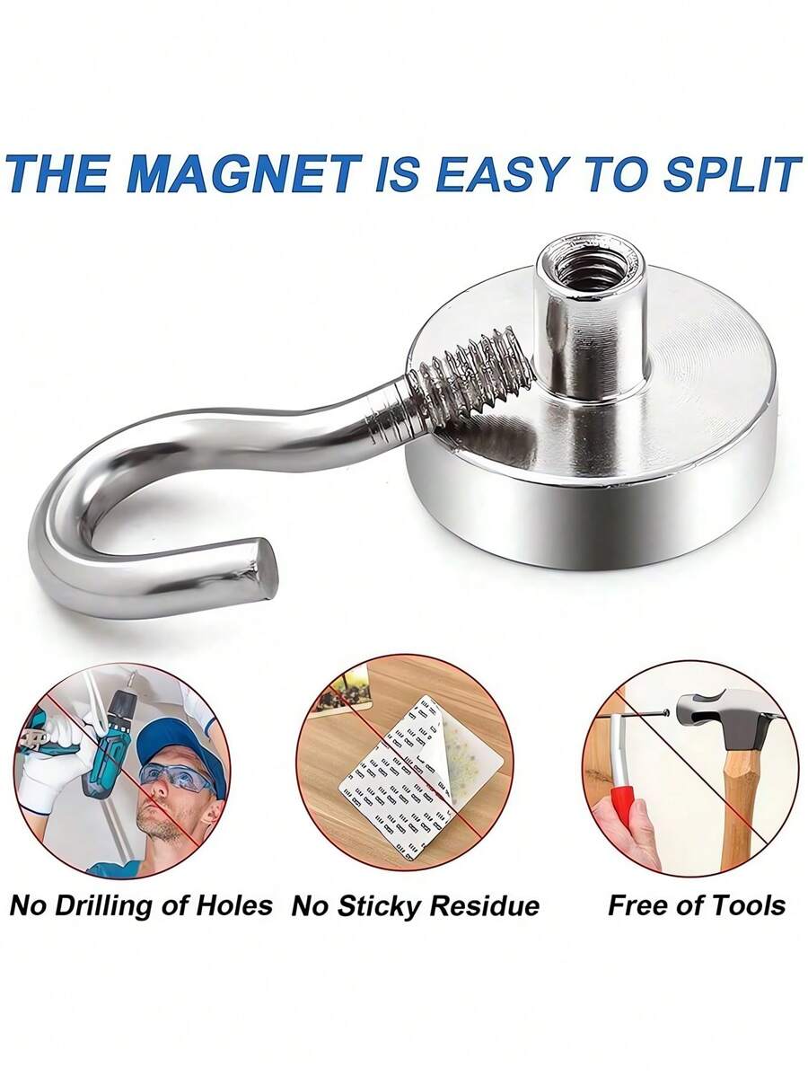 Zware magnetische haken, krachtige neodymium metalen magneten met ...