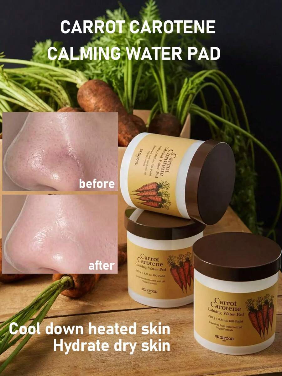 Skinfood Carrot Carotene Calming Water Pad 250g (8.81 Oz.) 60 Sheets ...