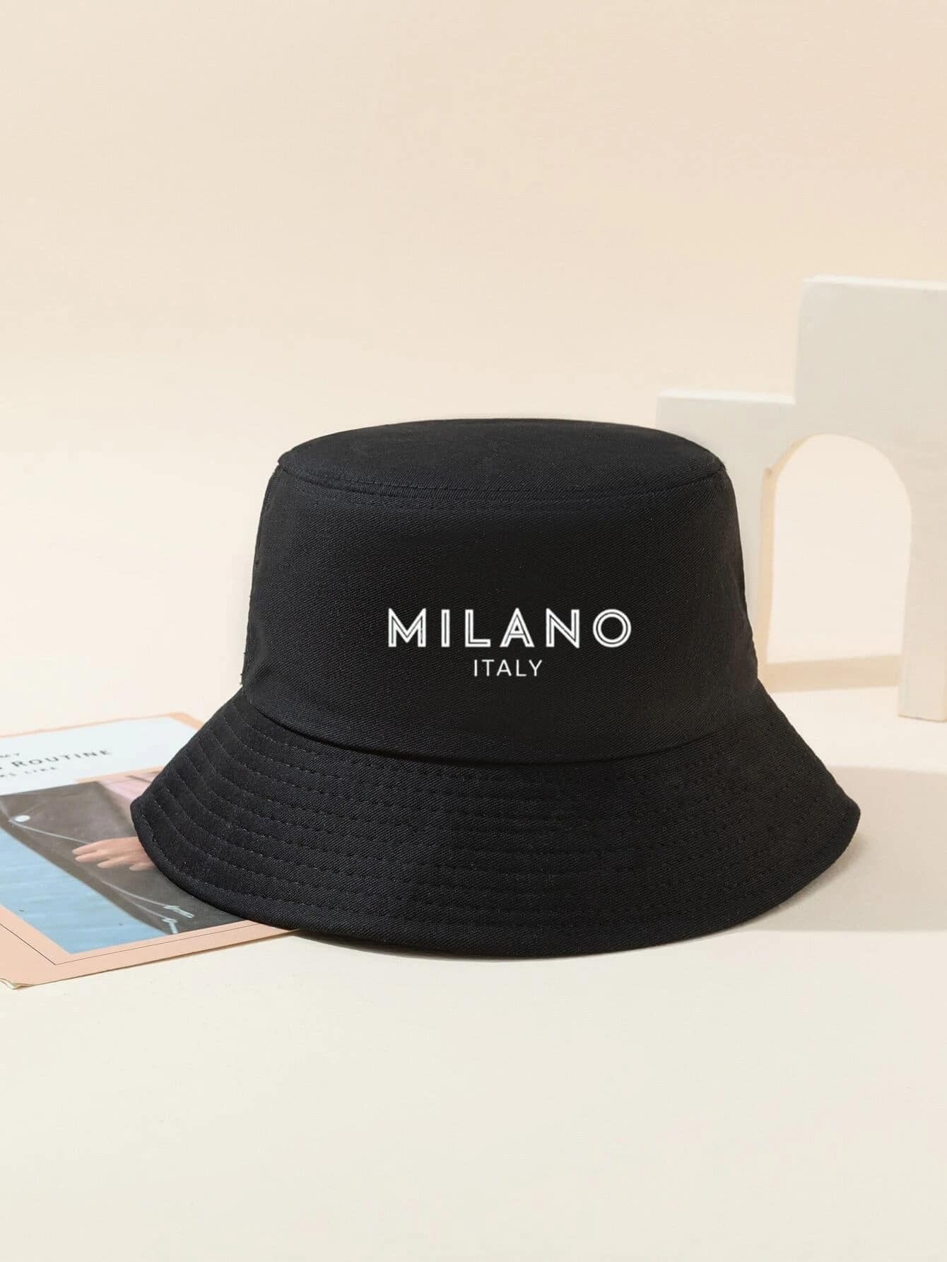 2 Packs Of Colorful Unisex MILANO Letter Pattern Couple Bucket Hats ...