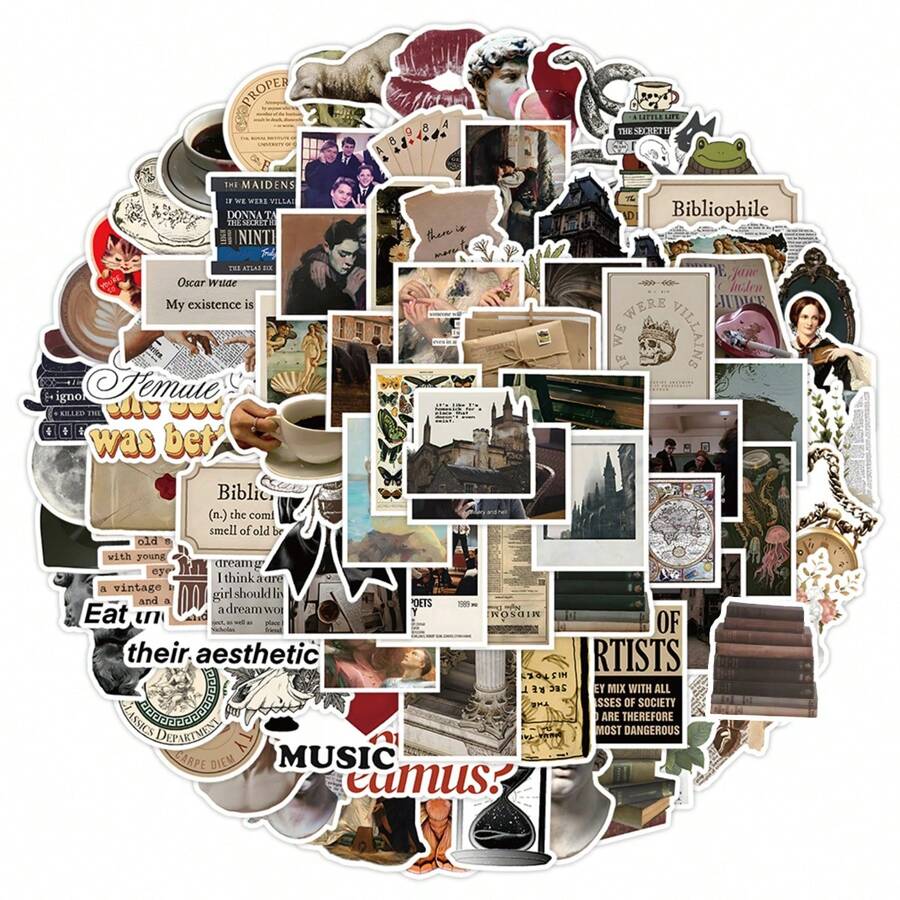 100PCS Retro Palace Series Stickers Aesthetic Vinyl Stickers Decals ...