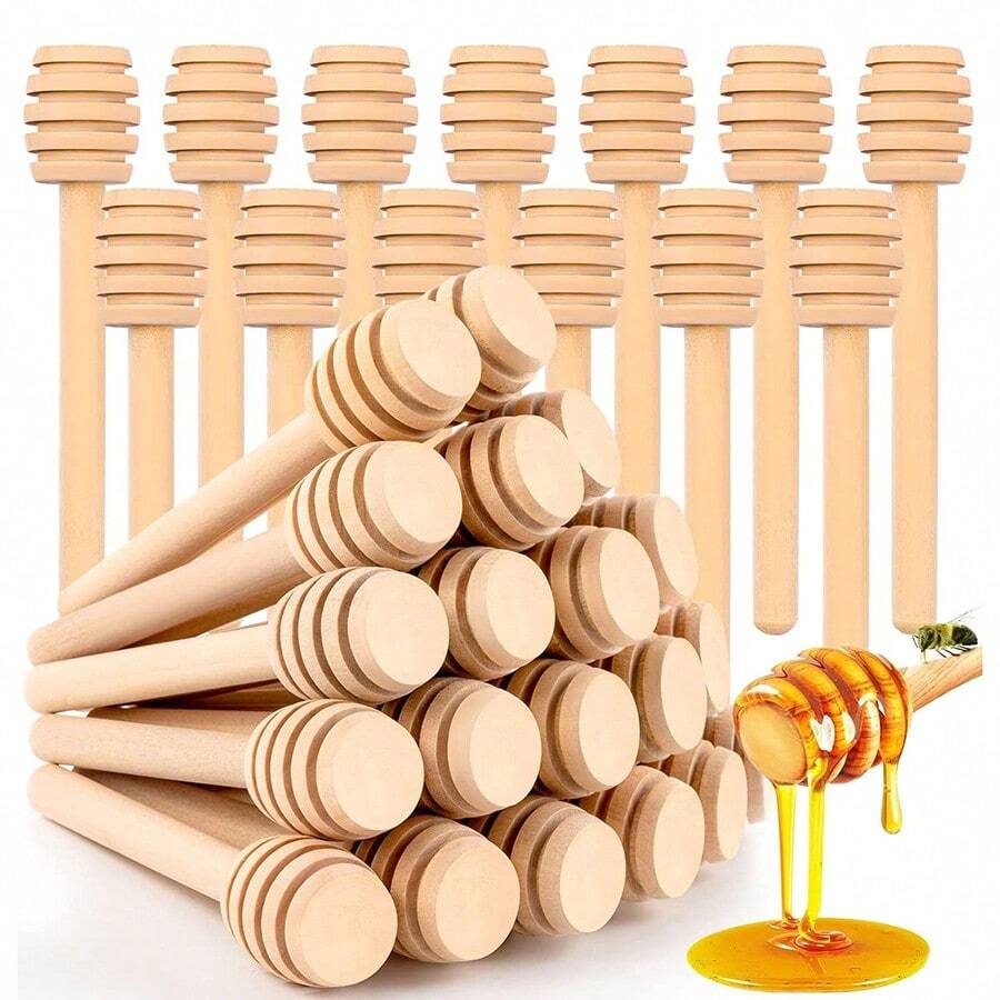 10Pcs Honey Dipper Sticks - Wooden Honey Dipper, 3 Inch Mini Honeycomb ...