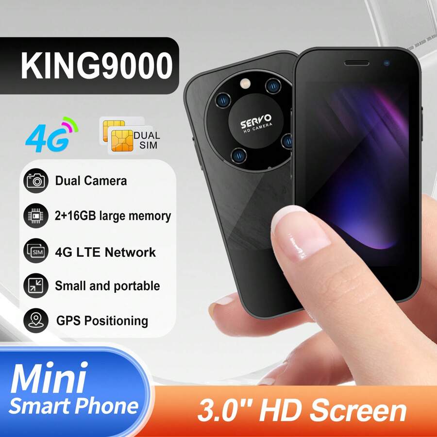 SERVO SERVO KING 9000 3.0" HD Display Small Smartphone Android 4G LTE Cellular Network RAM 2GB ...