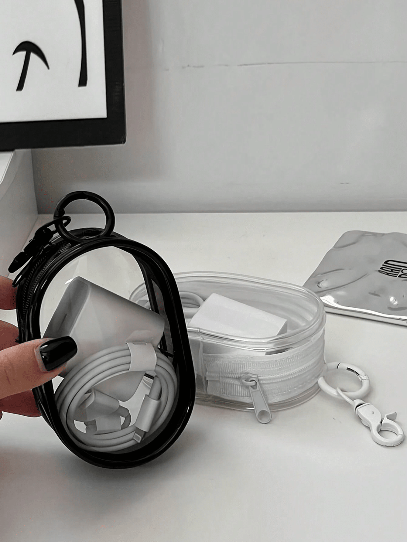 1pc Oval Lovely Casual Cute Small Mini Minimalist Plain Zipper Zippered ...