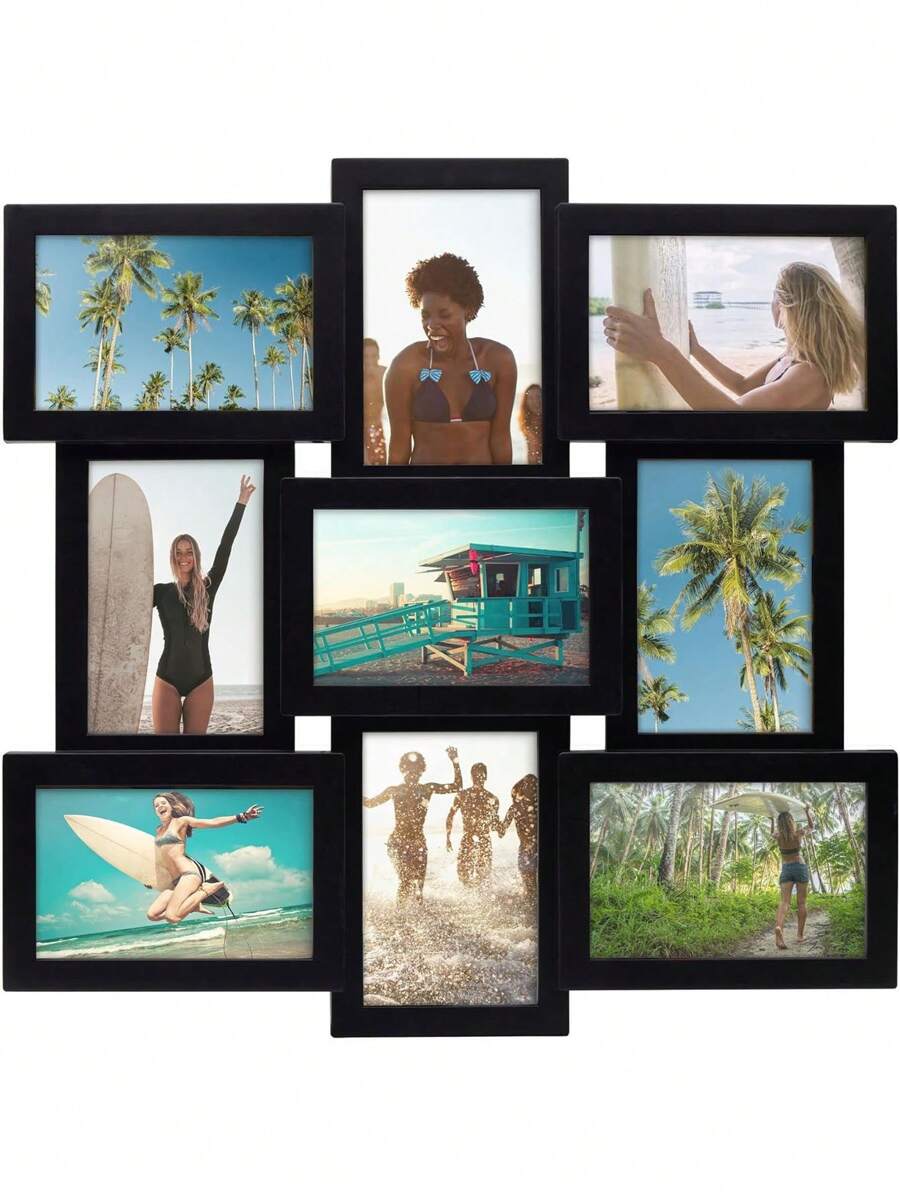 18 X 18 Inch 9pcs Open Photo Collage Frame Displays Four 4x6 Inch And ...