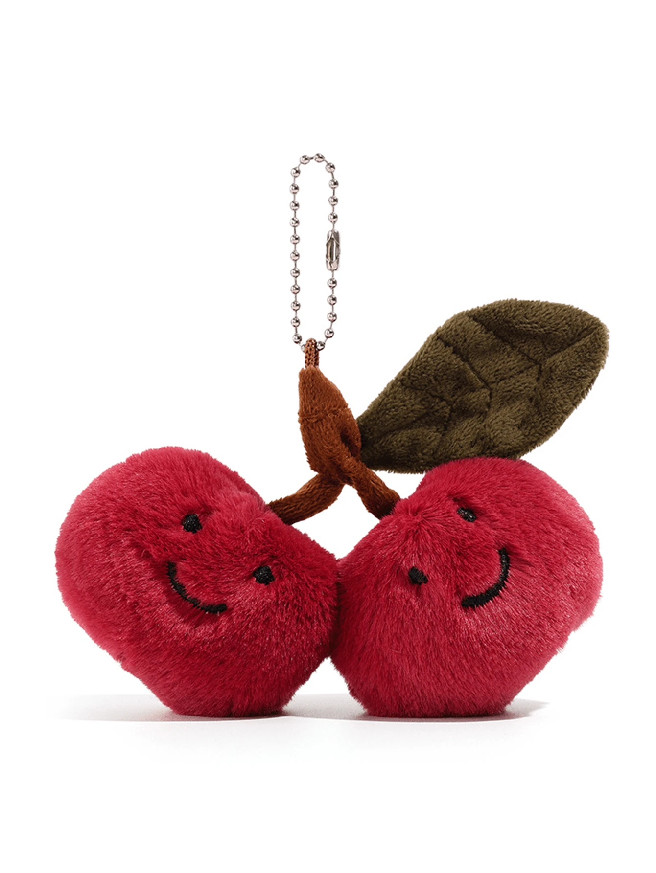 Kawaii 1pc Cute Cartoon Cherry Plush Pendant Keychain Backpack Ornament ...