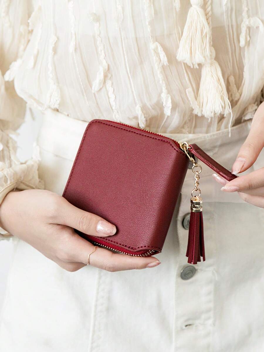 CHARM INFINITE Nova carteira curta com zíper quadrado simples para ...