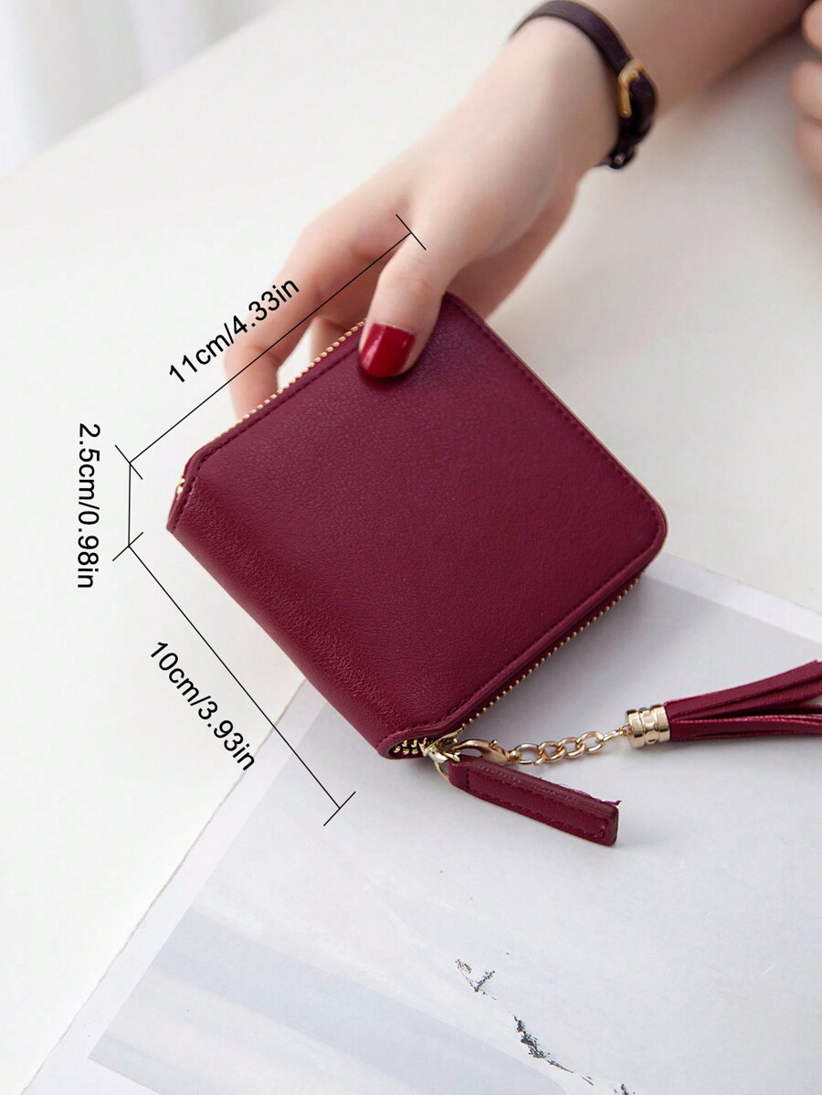 CHARM INFINITE Nova carteira curta com zíper quadrado simples para ...