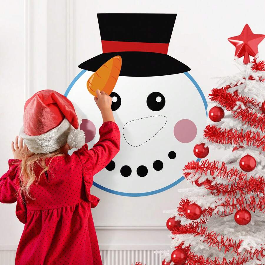 Fowecelt Pin The Nose On The Snowman Face Games With 20 Pcs Nose ...