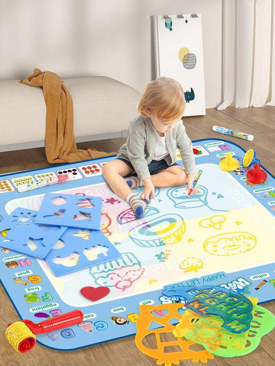 Reusable Magic Doodle Mat And Water Drawing Canvas For Kids - Mess-Free ...