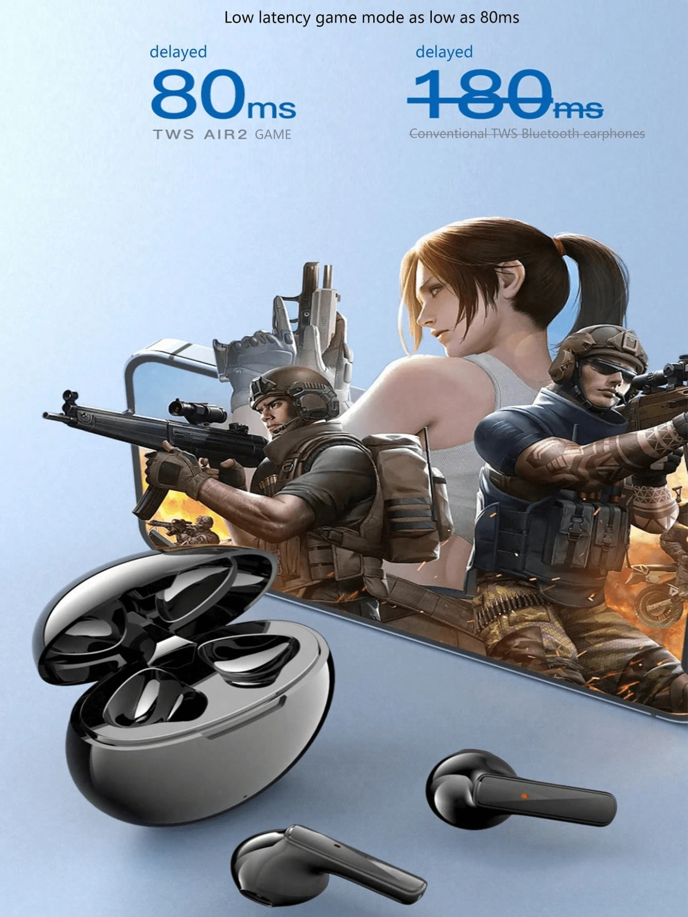 Wireless Mini Earbuds, Smart Noise Cancelling Semi-In-Ear Wireless ...