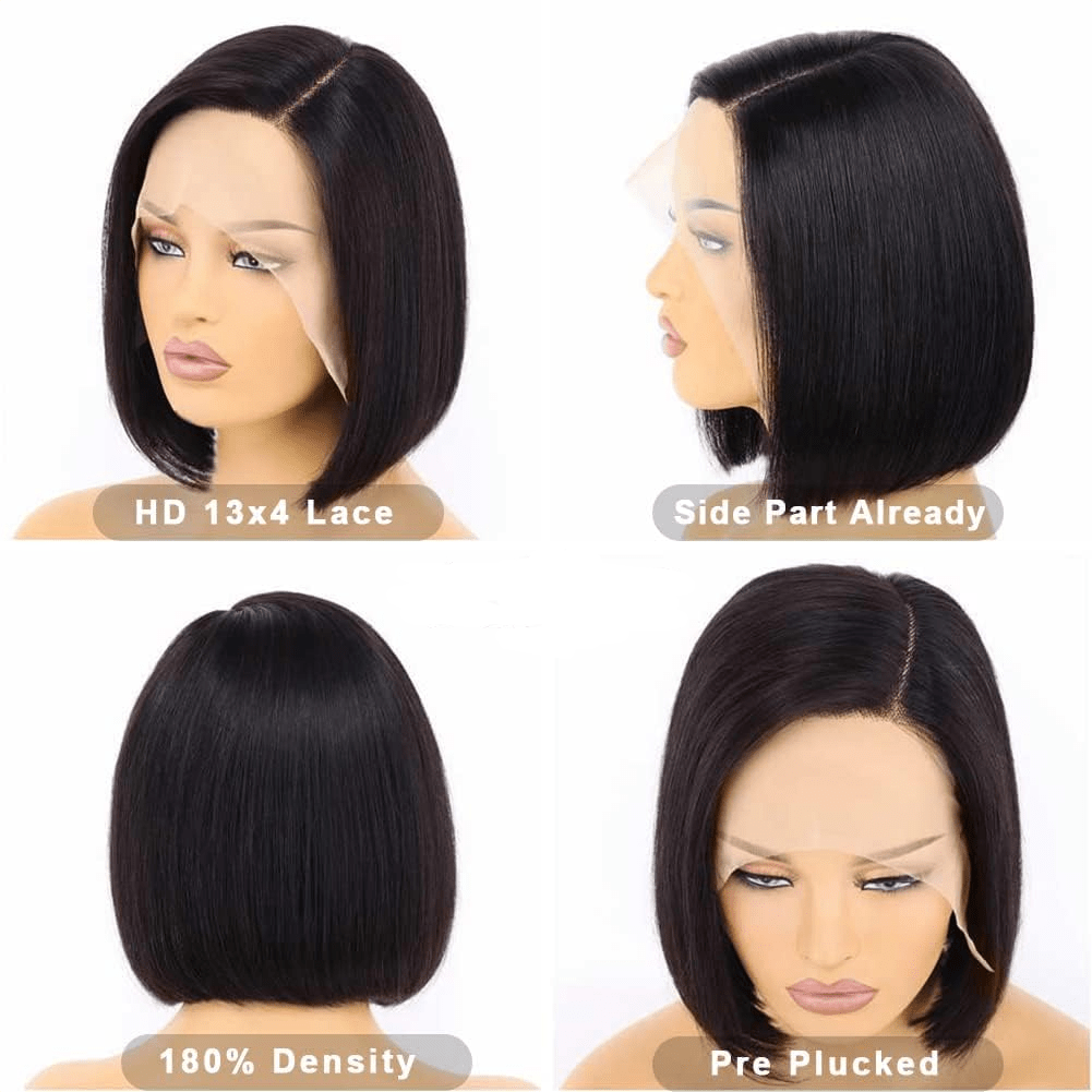 Peruca Bob Cabelo Humano 13x4 Renda HD Frontal BOB Perucas para Perucas ...