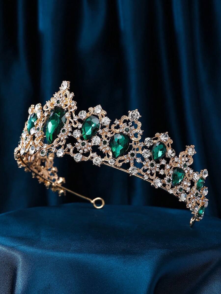 1pc Fashion & Charming Red Gemstone Bridal Crown, With Majestic Design ...