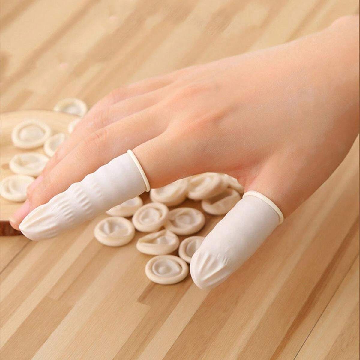 100pcs/Pack Latex Finger Cots Disposable Finger Covers For Manicure ...