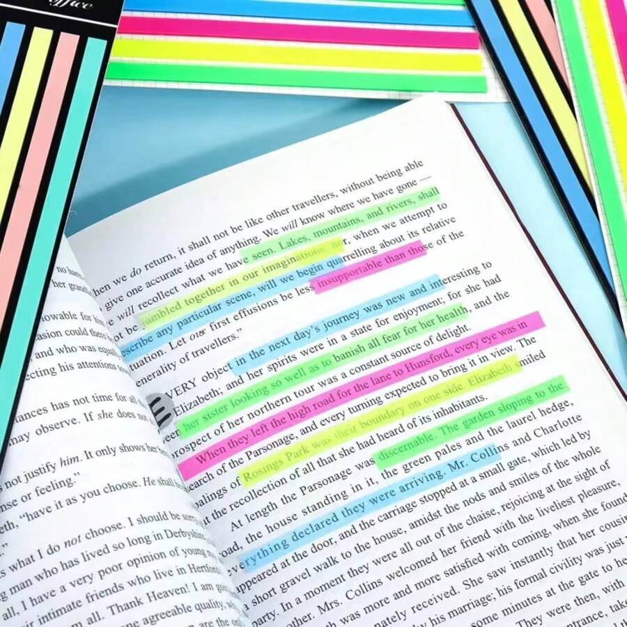 1280Pcs Transparent Highlighter Tape, Removable Sticky Tabs For ...