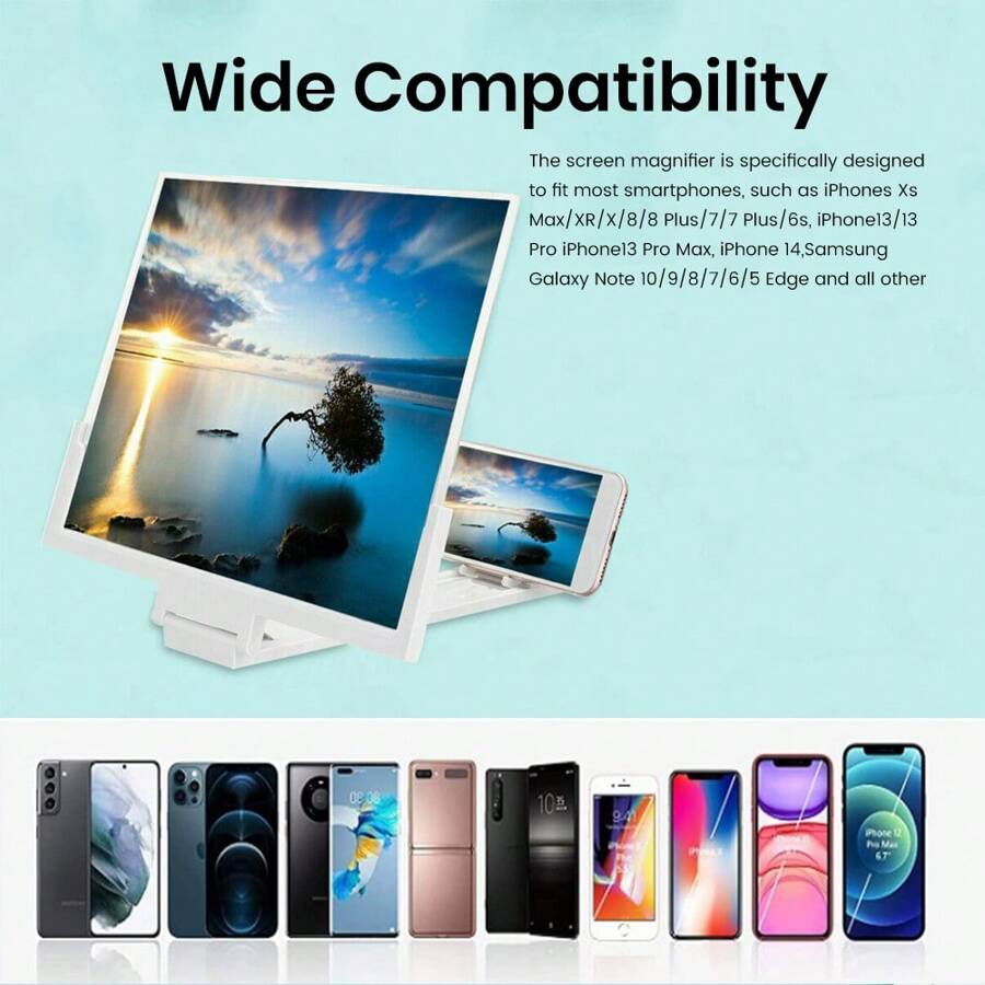 14" Screen Magnifier For Cell Phone -3D Magnifying Projector Screen ...