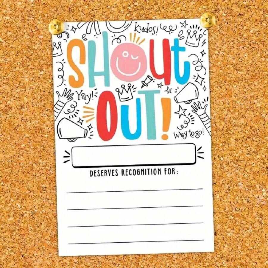 25-Pack SHOUT OUT! Appreciation Cards - Recognition And Gratitude Kudos ...