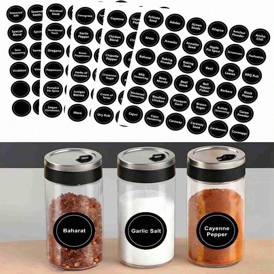 180 Spice Jar Labels - Chalkboard Stickers, Preprinted And Blank ...