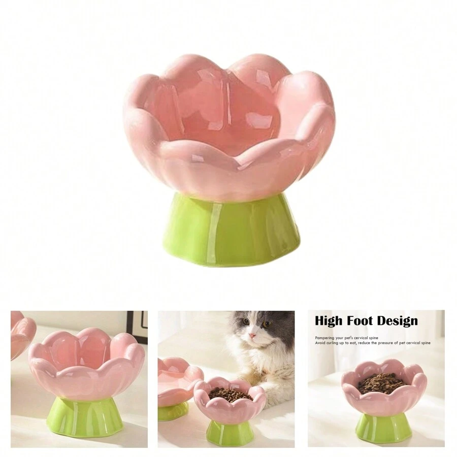 Ceramic Raised Pet Bowls For Cats And Small Dogs, Protects Spine And ...