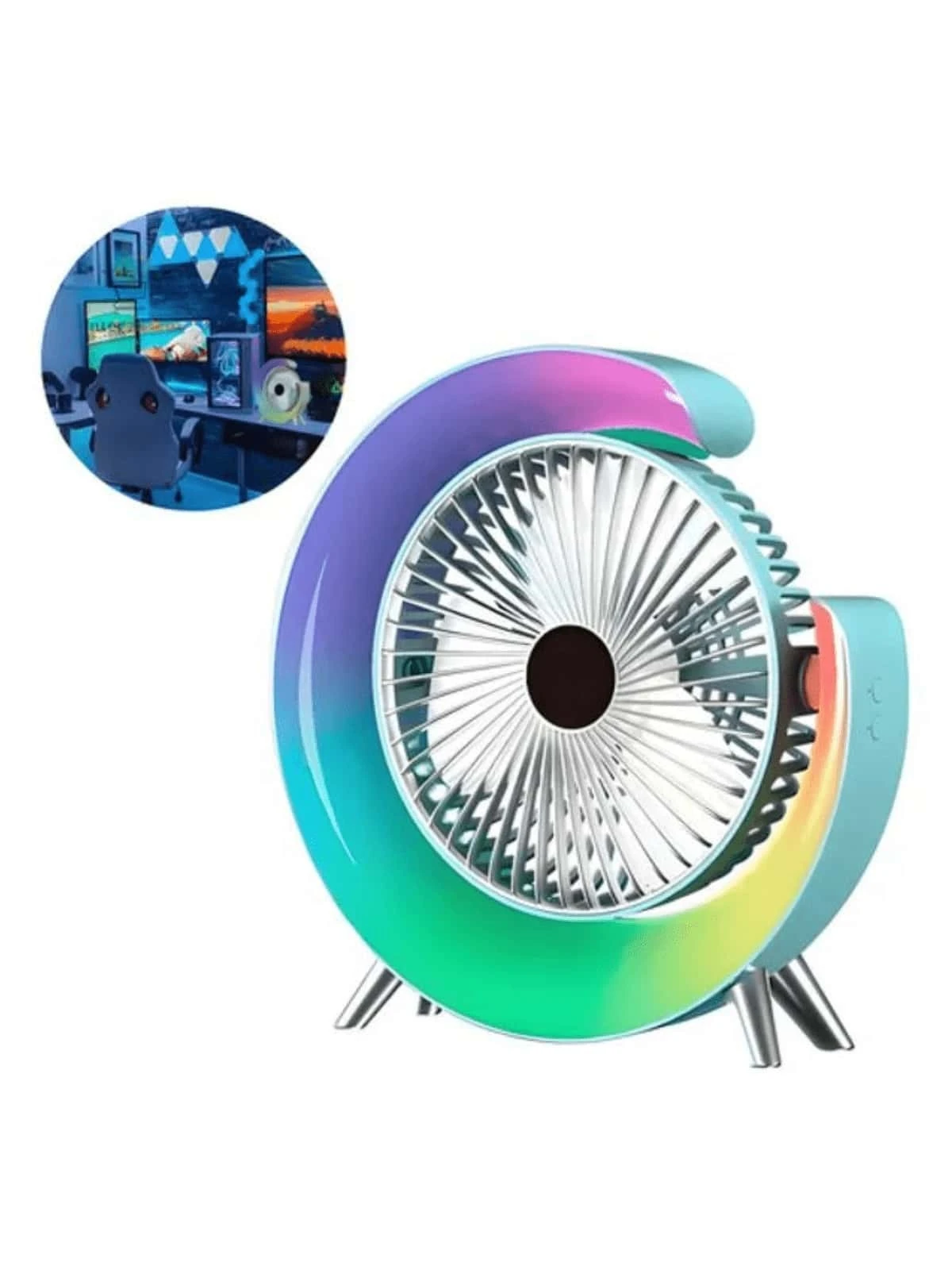 Colorful RGB Electric Table Fan With Modern Design | SHEIN USA
