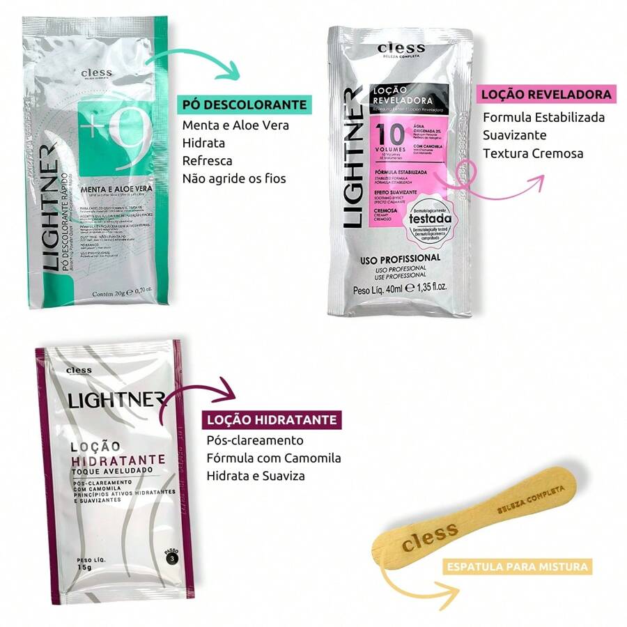 Kit Descolorante Clareador Cless Lightner Menta E Aloe Vera | SHEIN Brasil