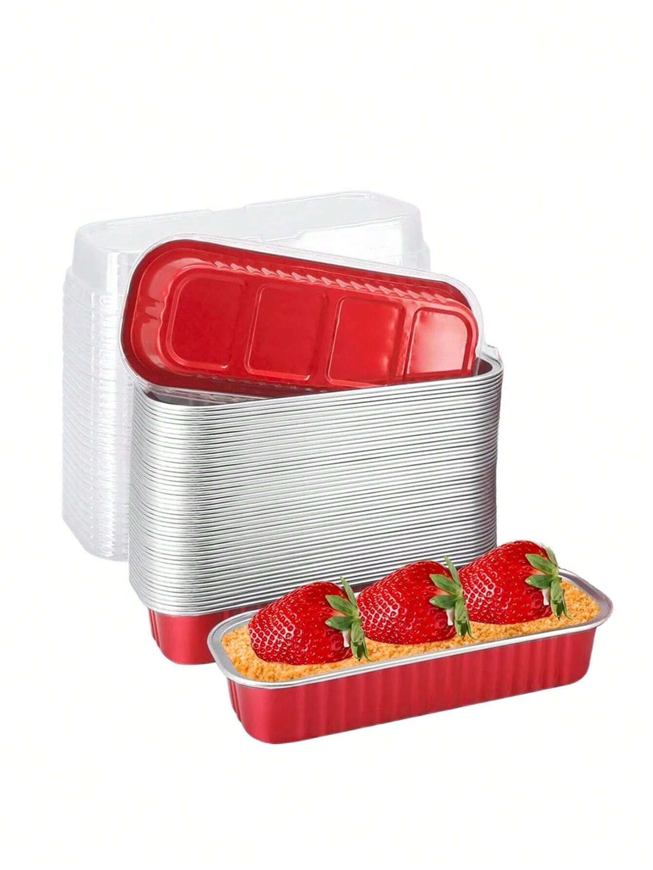 8/10/15/20pcs Valentine's Day Red Mini Baking Pans With Lids Aluminum ...