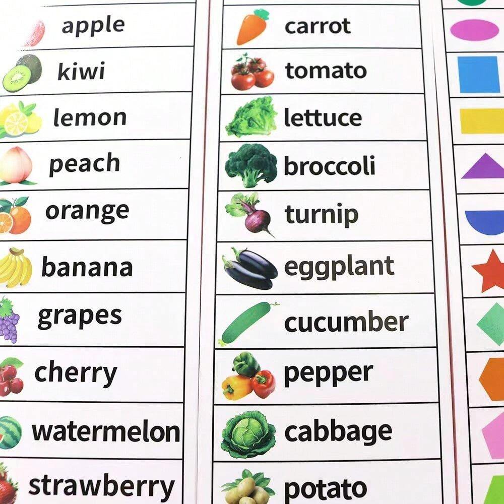 Cartes éclairs éducatives pour enfants pour reconnaître les légumes et ...