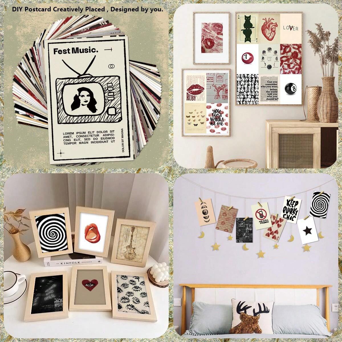 50pcs Downtown Style Posters, Wall Art Prints For Bedroom, Wall Collage ...