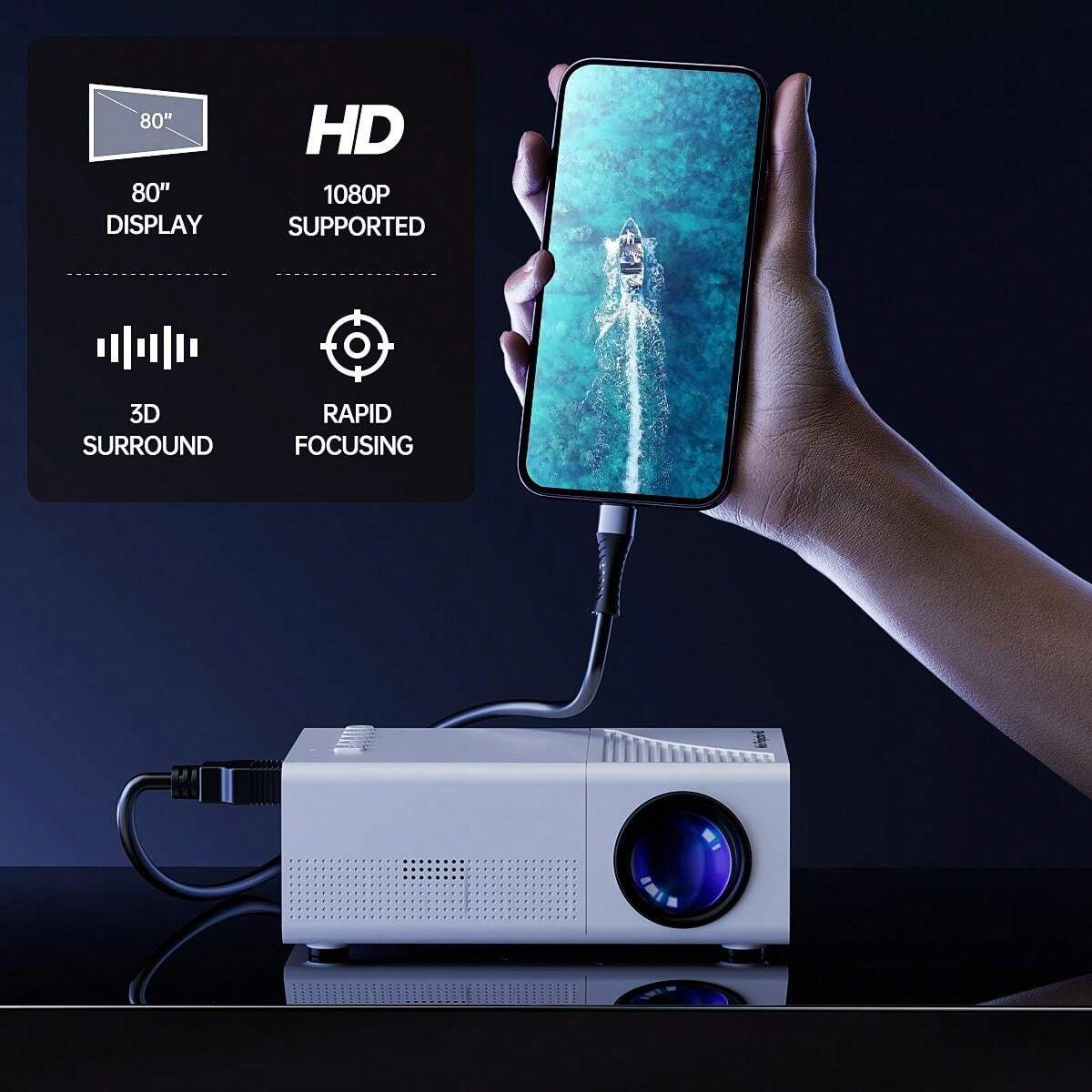 2024 New Model Smart Projector, Supporting 1080p, Suitable For Parties ...