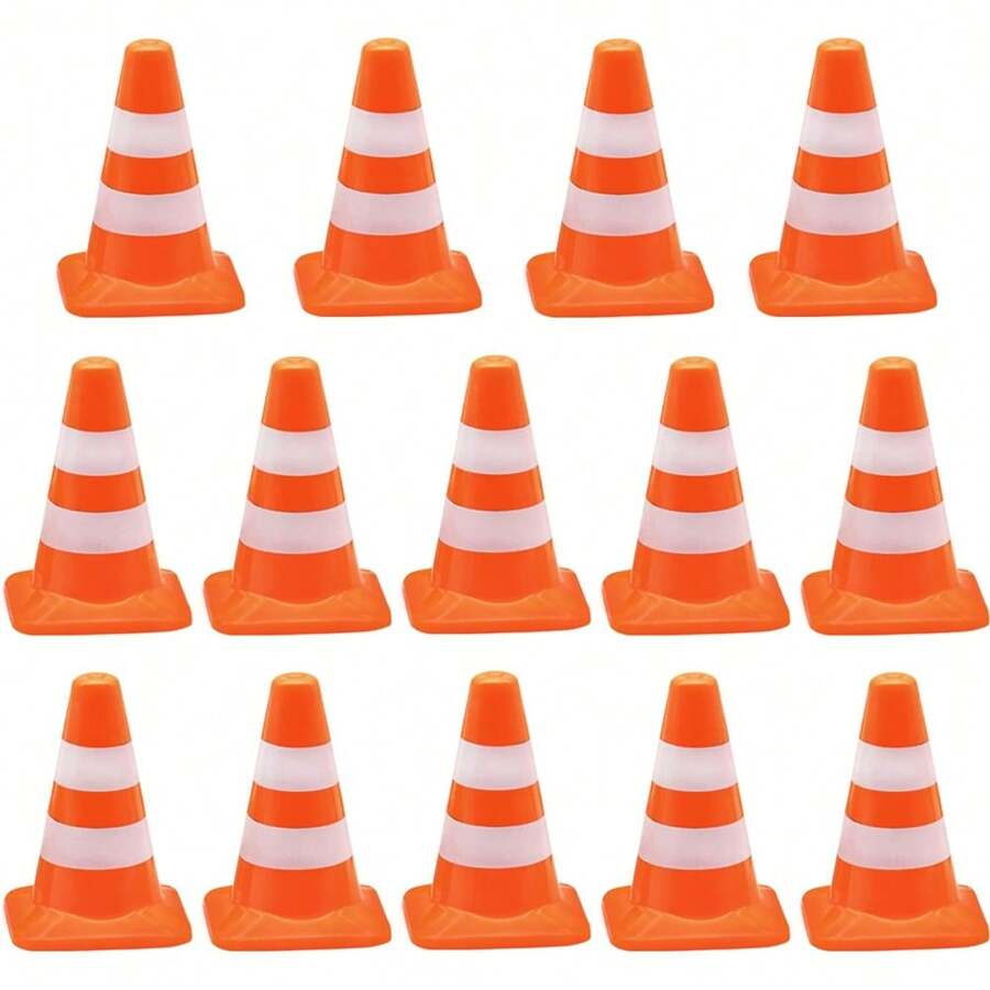 6/10 Peças Mini Cones de Trânsito, Mini Simulação de Cones de Segurança ...