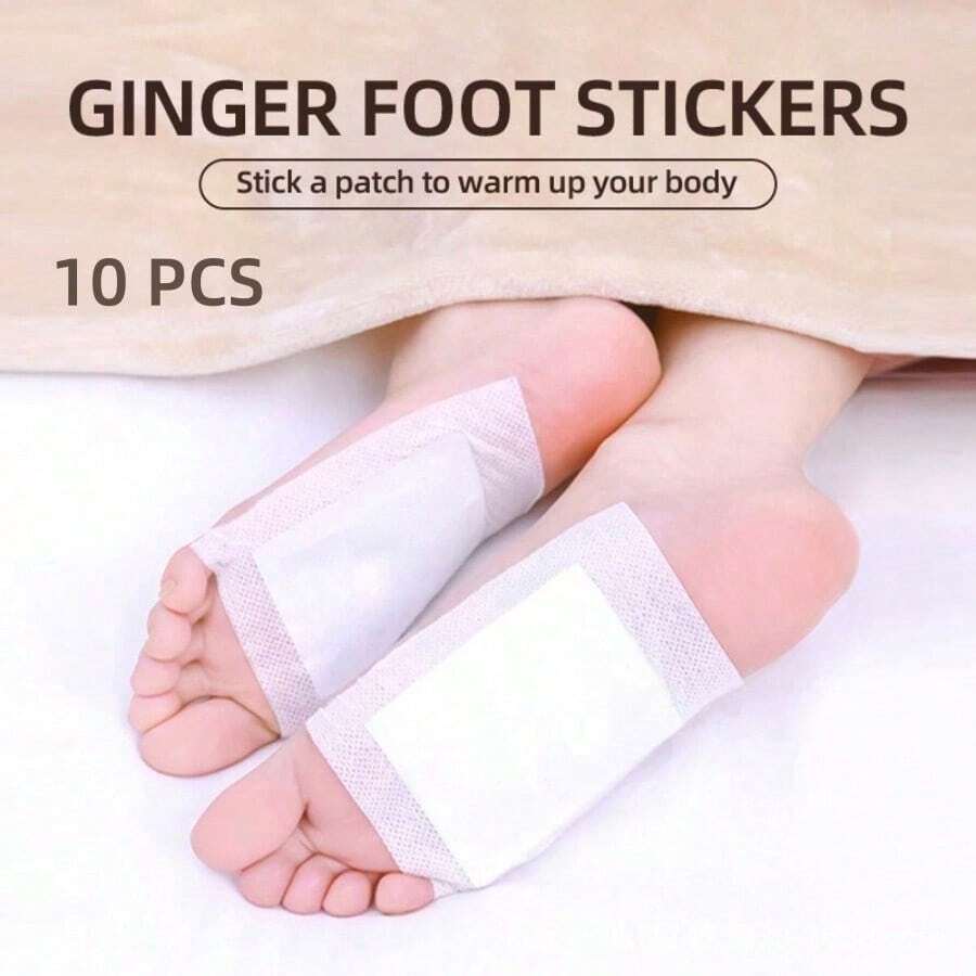 10 Pieces Of Ginger Foot Patch, Ginger Patch, Warm Foot Patch, Mugwort ...