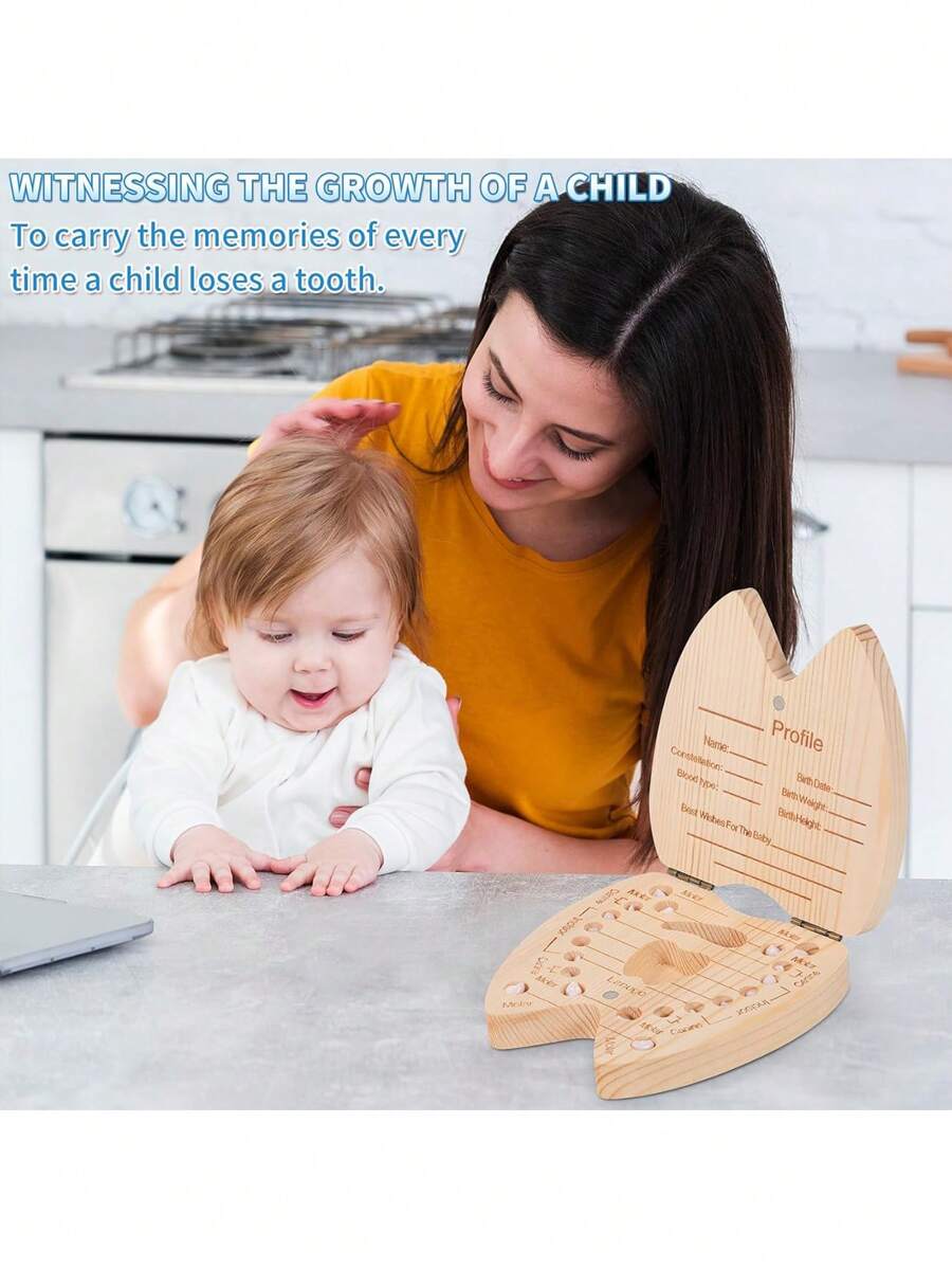 Tooth Fairy Box Umbilical Cord Keepsake Box For Boys Girls, Wooden Baby ...