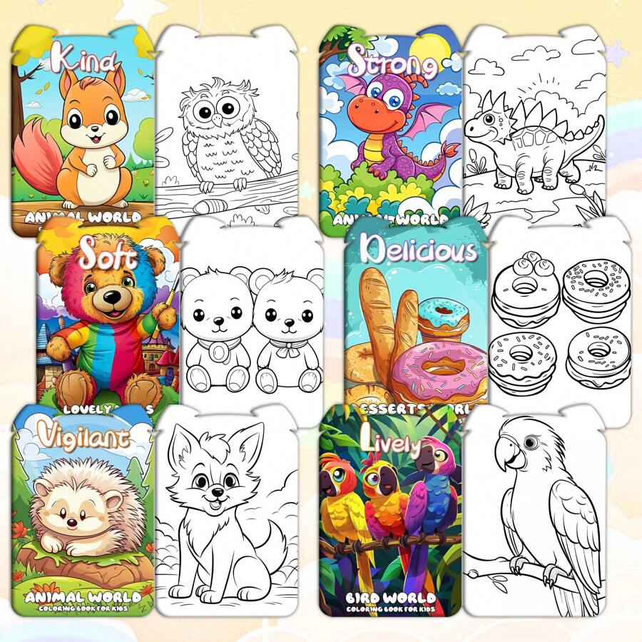 Kids Coloring Books Set - 6 Thick Opaque Coloring Books For Boys ...