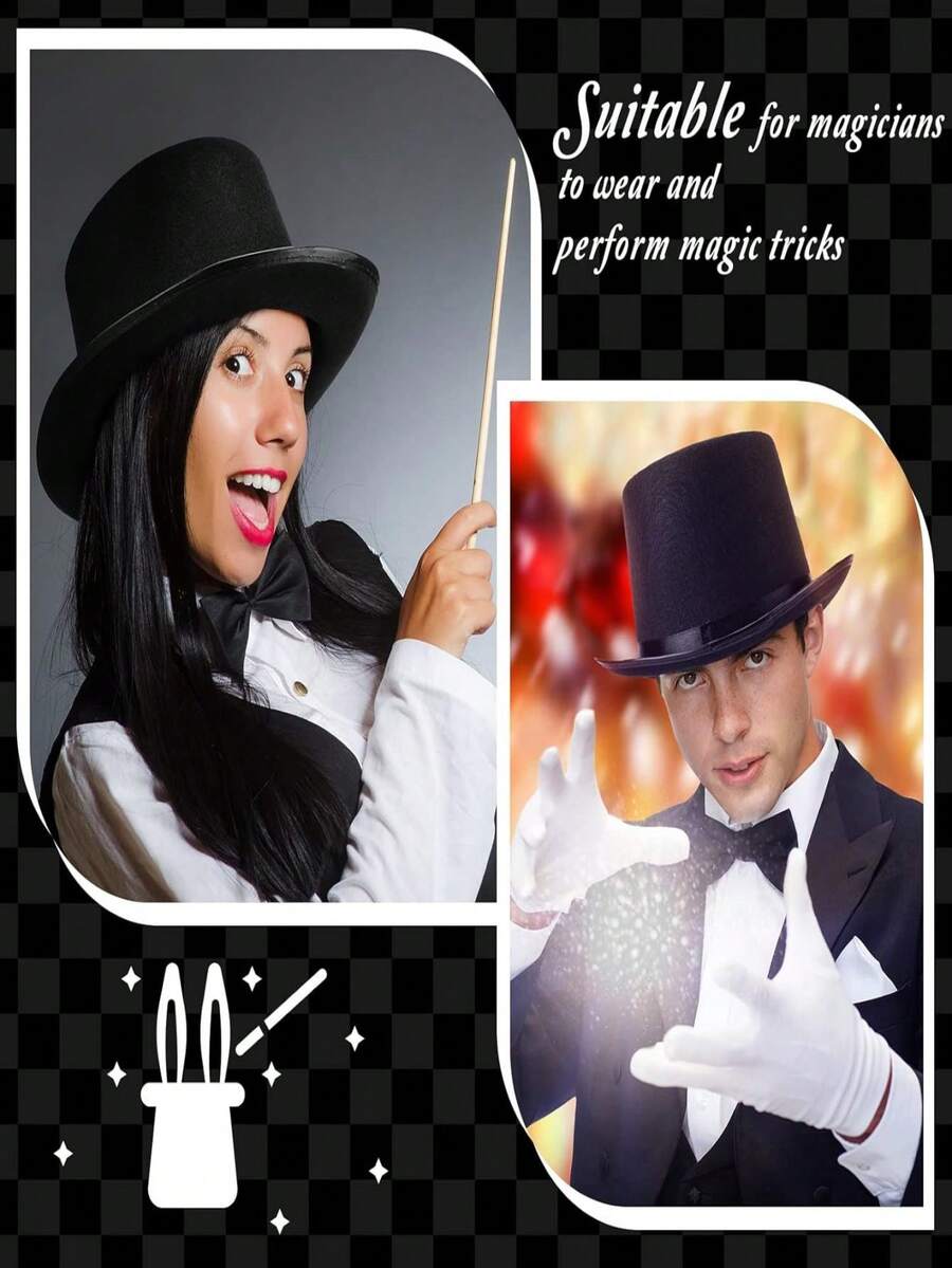 1pc Grappige feesthoeden Zwarte hoge hoed - Victoriaanse hoed voor ...