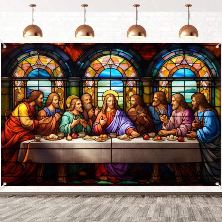 1 Pc Christmas Jesus The Last Supper Banner, Background For Photography ...