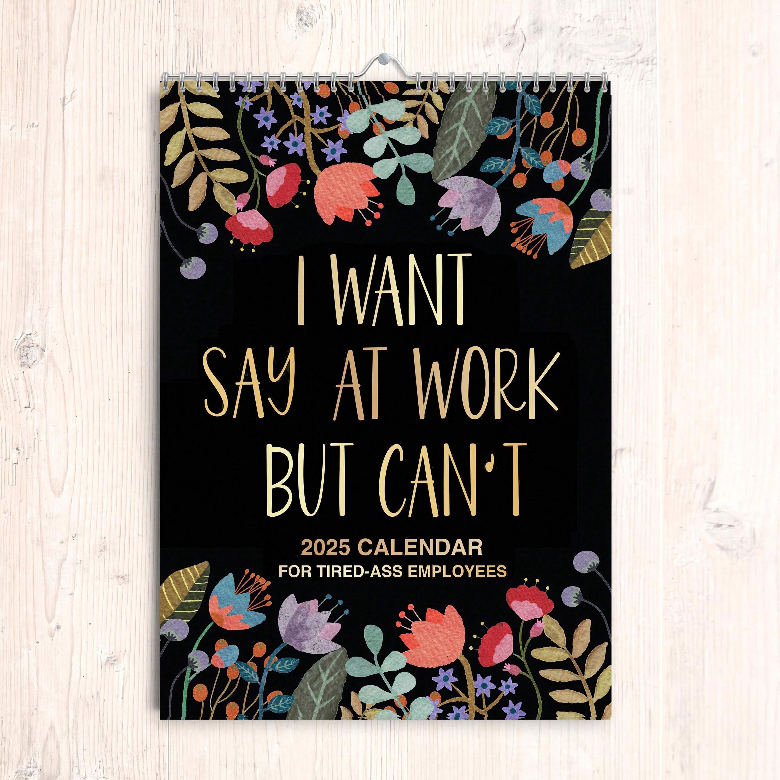 2025 Funny Office Humor Work Swear Affirmations Desk Calendar White ...