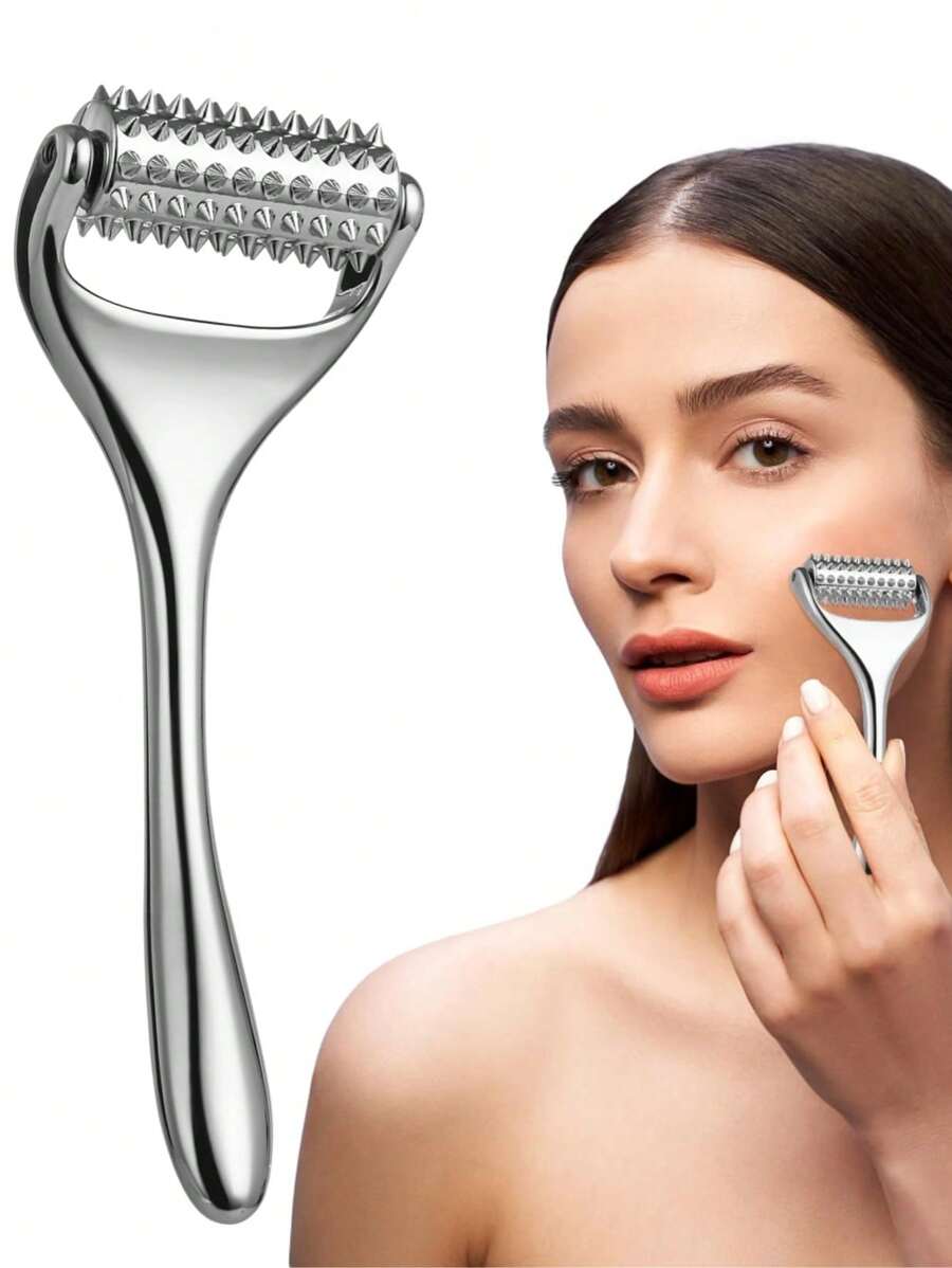 Massage Roller Face Acupressure Roller Handheld Acupuncture Roller Metal Handheld Acupressure