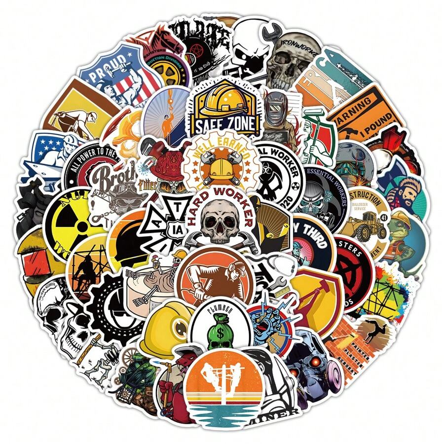 101 PCS Hard Hat Stickers For Tool Box, Helmet, Funny Stickers For ...