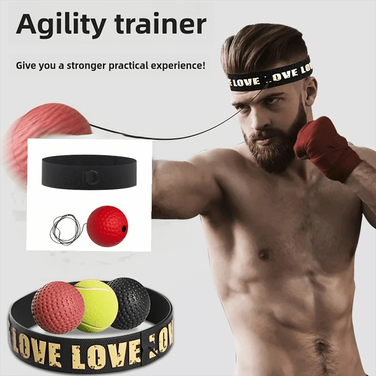 Head-Mounted Boxing Reaction Ball Fight Decompression Ball Magic Speed ...