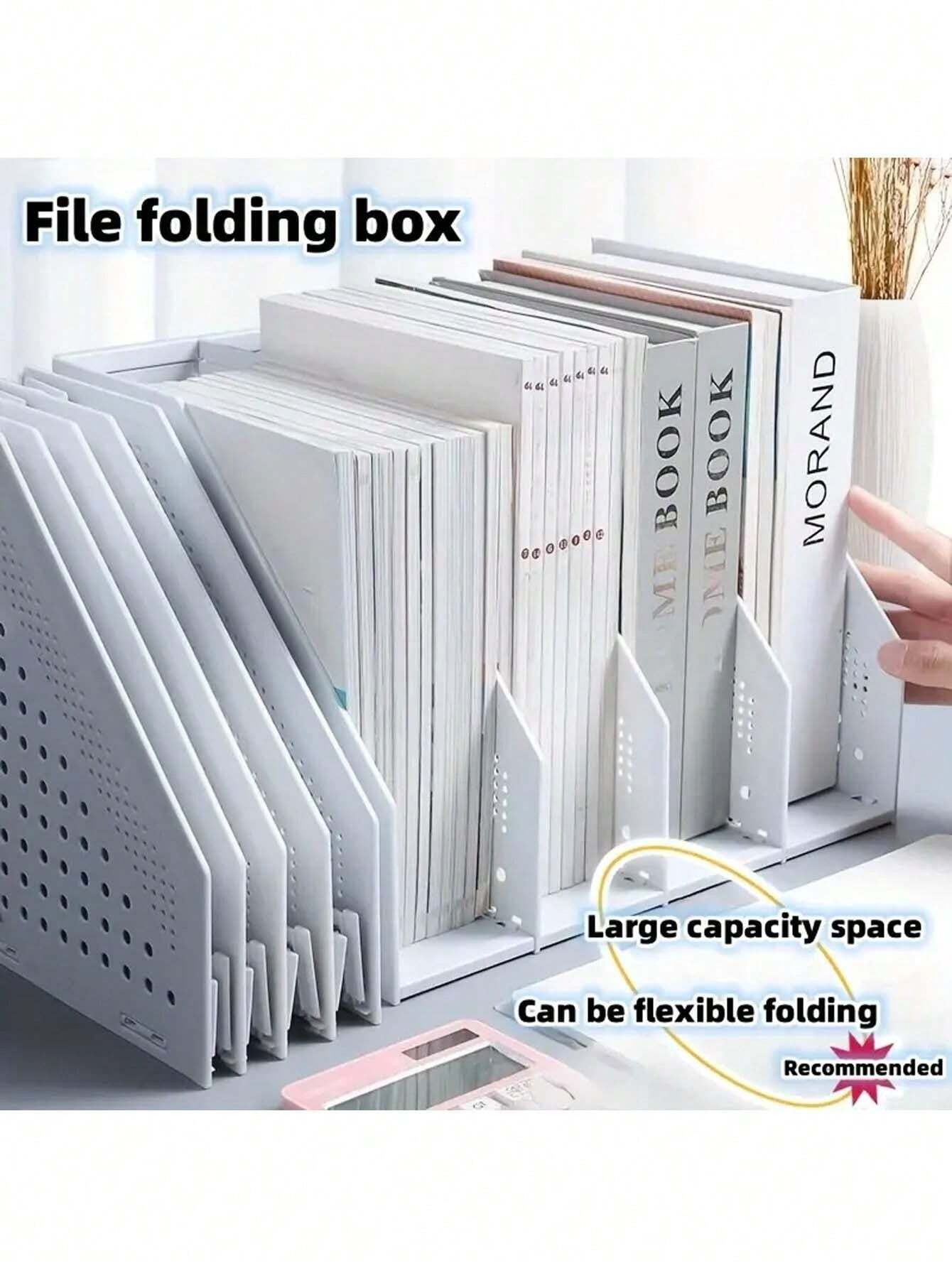 Folding File Rack, Retractable Bookshelf, No Installation Of Multi-In ...
