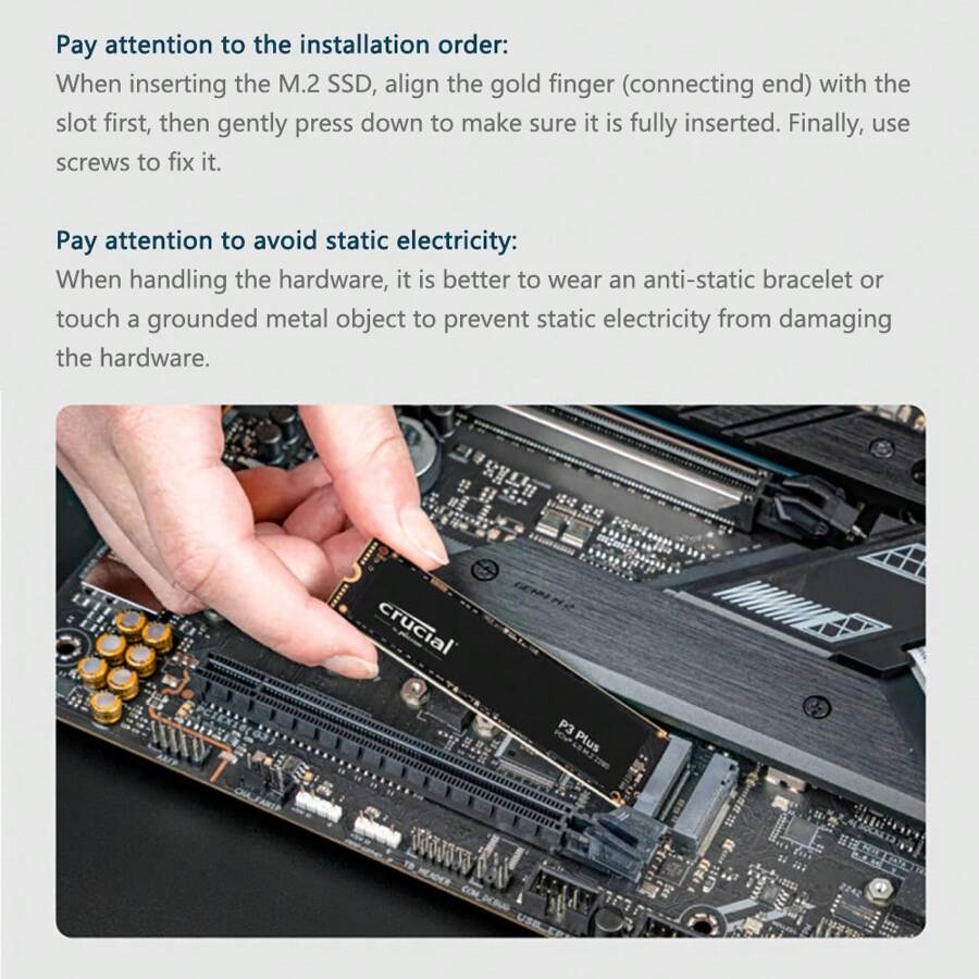 Crucial P3 Plus SSD 500GB 1TB 2TB PCIe Gen4x4 3D NAND NVMe M.2 SSD ...