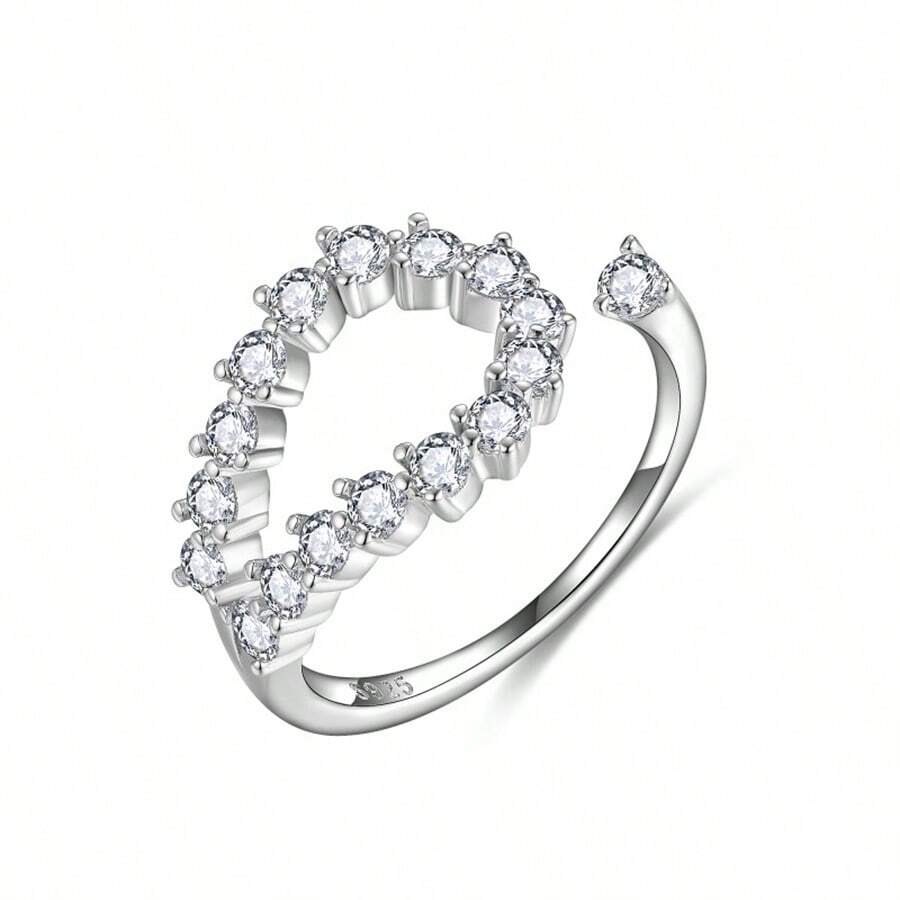 1pc 925 Silver Diamond Ring With Moissanite, Complete With GRA Certificate, Suitable For Bridal ...