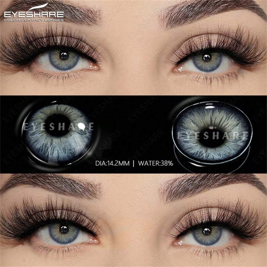 1 Pair Natural Color Lens Eyes Color Cosmetic Contact Lens Blue Green ...
