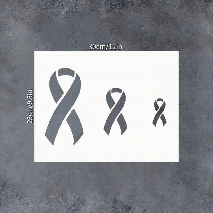 Breast Cancer Awareness Ribbon Stencil Template Reusable 3 Sizes For ...