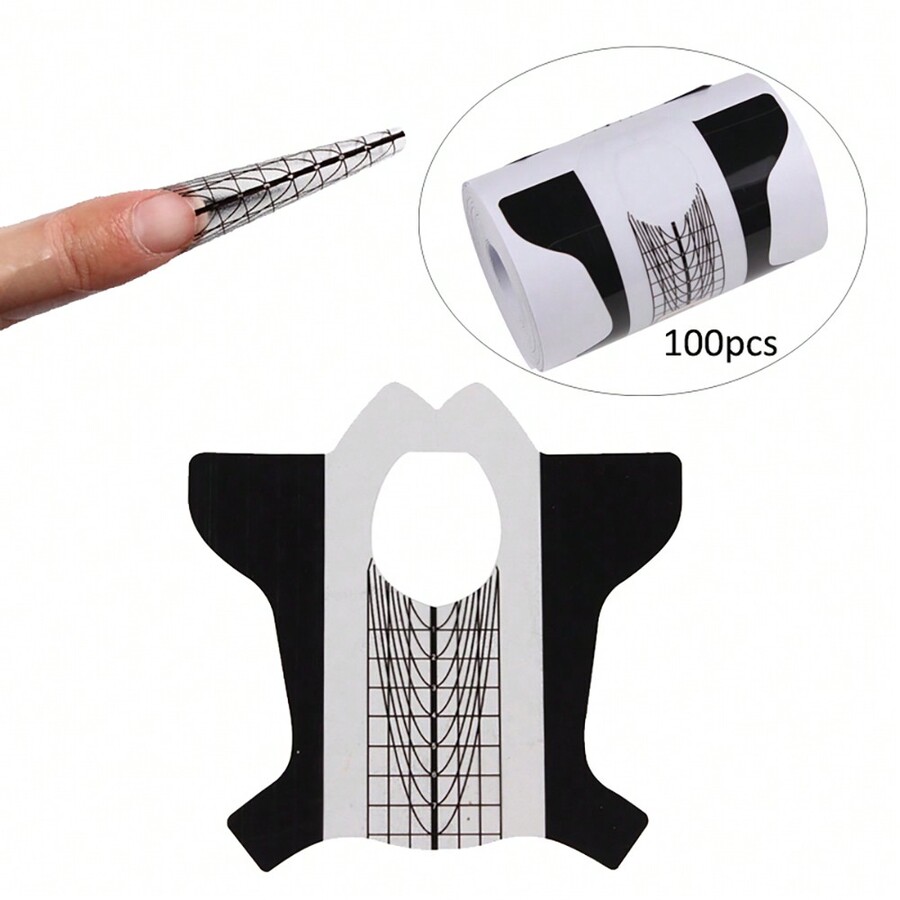100Pcs Nail Form Guide Acrylic Tip Extension Nail Forms For Acrylic ...