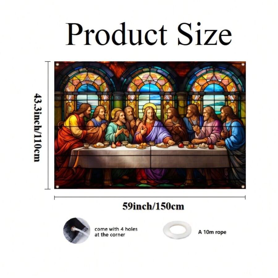 1 Pc Christmas Jesus The Last Supper Banner, Background For Photography ...