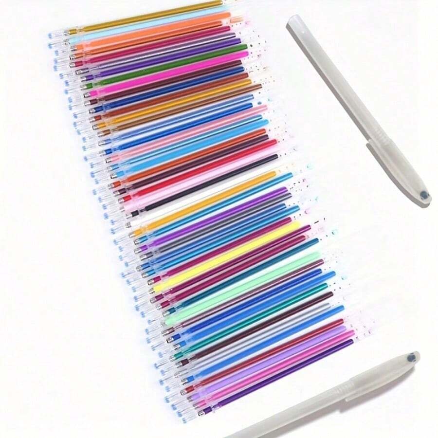 4 Empty Pens+100 1.0mm Flash Pens Set Flash Multi-Color Gel Pens Refill ...
