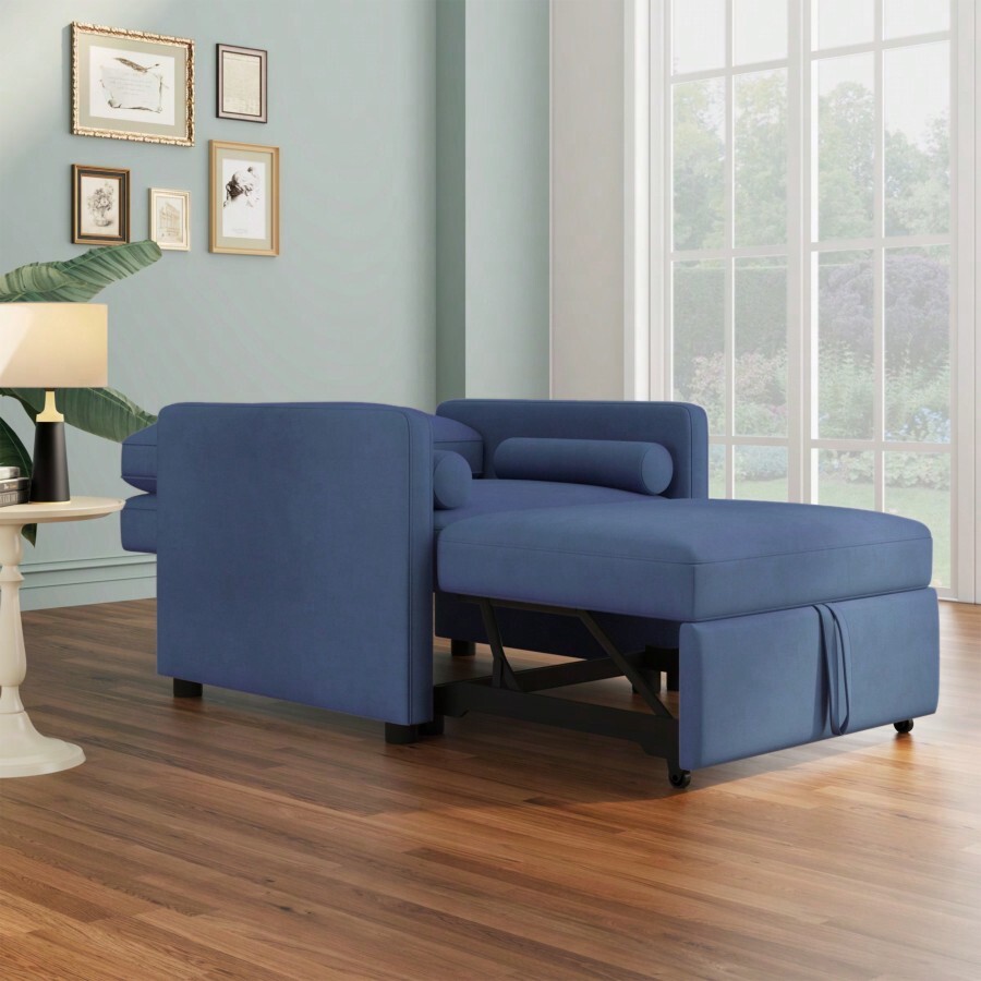 3 In 1 Convertible Sleeper Chair With Adjustable Backrest, Lounger ...