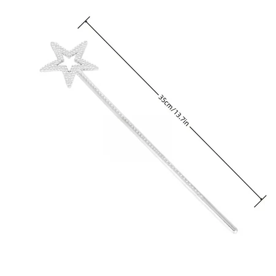 Silver Plastic Five-Pointed Star Magic Wand, Angel Star Fairy Wand ...