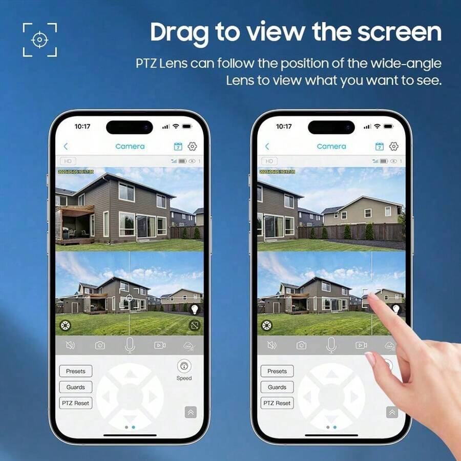 Caméra solaire V380 Pro WIFI 8MP à double objectif, caméra de sécurité ...